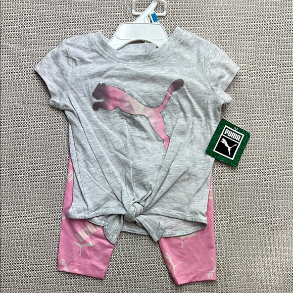 Puma | Matching Sets | Puma Gray And Pink Kids Outfit | Poshmark